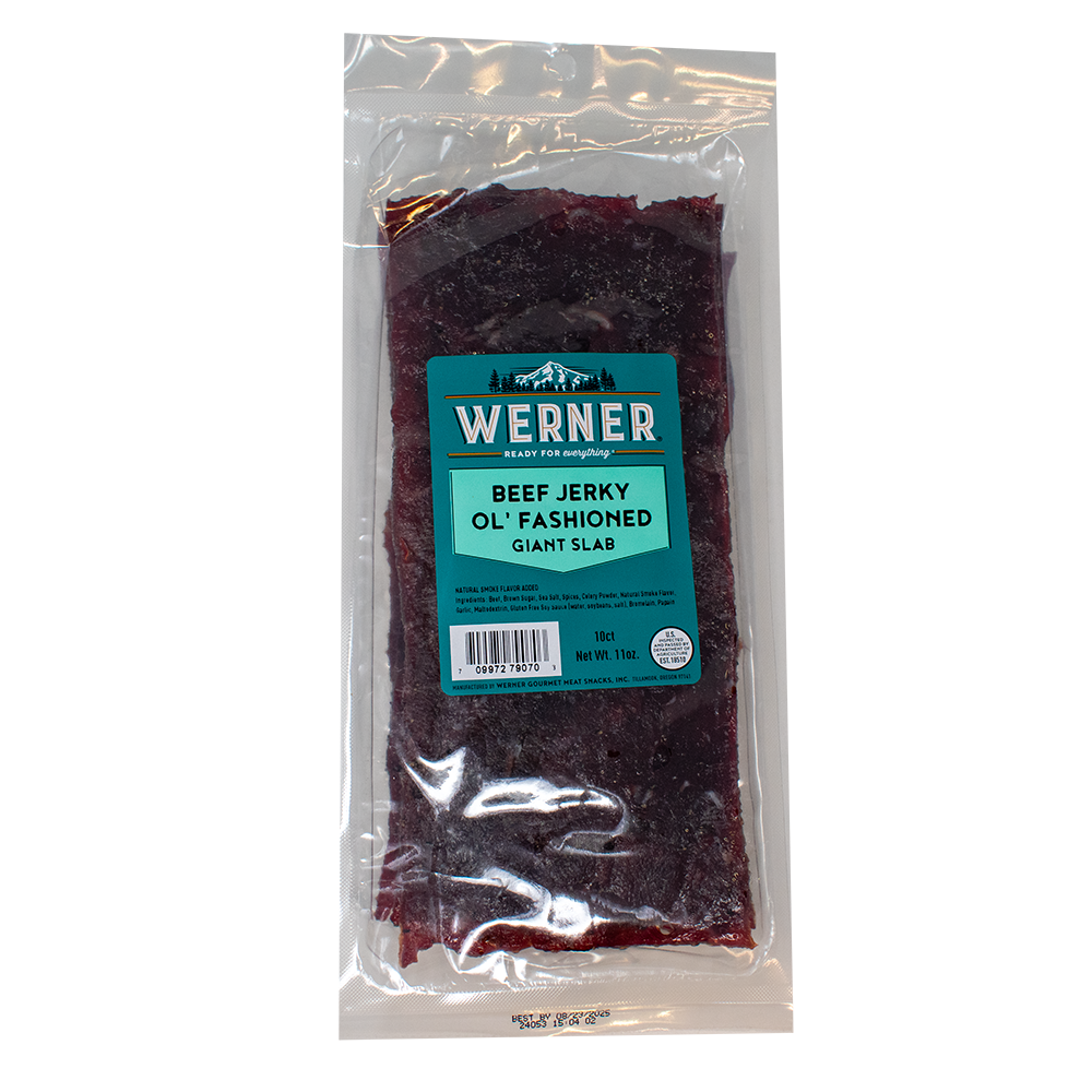 Giant Slab Beef Jerky Bulk Bag Werner Gourmet Meat Snacks